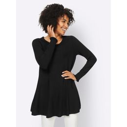 Damen Strickpullover "Pullover", schwarz, Gr. 46, Linea Tesini BY HEINE, unifarben, 70% Viskose, 30% Polyamid, Pullover