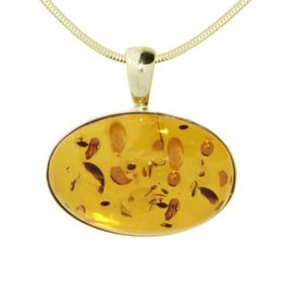 OSTSEE-SCHMUCK Damen Kette und Anh&auml;nger Set "- Classic 24x16 mm - Gold 333/000 - Bernstein", 42, gold, Gelbgold 333, Schmuck_Sets