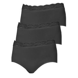 Nina von C. Damen Taillenslip "3er Pack Damen Taillenslip Slipboutique", Gr. 40, schwarz, Obermaterial: 93% Baumwolle CO. 7% Elasthan EL., Unterhosen