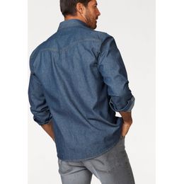 Arizona Herren Jeanshemd, blau, Basic, Gr. 41, unifarben, Jeans, Obermaterial: 100% Baumwolle, Hemden, Western Stil