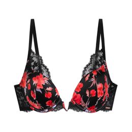 Dorina Damen B&uuml;gel-BH "Anahi Floral", Gr. 95, schwarz, Spitze, Obermaterial: 58% Polyester, 35% Polyamid, 7% Elasthan, bedruckt, BHs, leicht