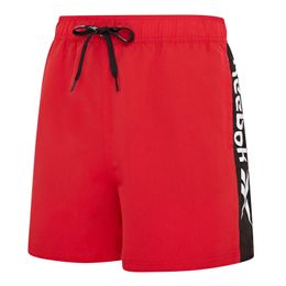 Reebok Herren Badeshorts "Clayton", rot, Gr. XL, unifarben, Microfaser, Polyester, Badehosen, mit Kordelzug und elastischem Bund, mit Logo, schnell