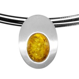 OSTSEE-SCHMUCK Damen Kette mit Anh&auml;nger "- Gleiter-Rabea 16 x 11 mm - Silber 925/000 - Bernstein", 42, Silber 925 (Sterlingsilber), silber, Silber