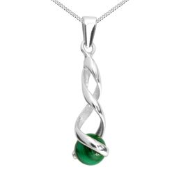 OSTSEE-SCHMUCK Damen Kette mit Anh&auml;nger "- Lusia - Silber 925/000 - Malachit", 50, Silber 925 (Sterlingsilber), silber, Silber 925 (Sterlingsilber),
