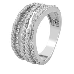 Adelia&acute;s ADELIA ́S Damen Fingerring "Damen Ring aus 925 Silber mit Zirkonia", 58, Silber 925 (Sterlingsilber), silber, Silber 925 (Sterlingsilber), Fingerringe