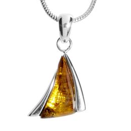 OSTSEE-SCHMUCK Damen Kette mit Anh&auml;nger "- Imke 25 mm - Silber 925/000 - Bernstein", 45, Silber 925 (Sterlingsilber), silber, Silber 925