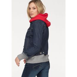 Levi's LEVI'S Damen Jeansjacke "ORIGINAL TRUCKER", blau, Gr. L, Abriebeffekte, Web, Obermaterial: 100% Baumwolle, Jacken, FRESH COLLECTION
