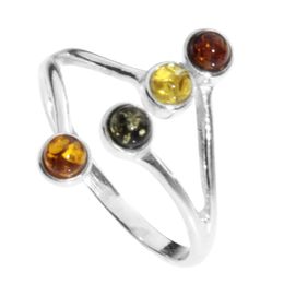 OSTSEE-SCHMUCK Damen Fingerring "- Kristin - Silber 925/000 - Bernstein", 62, silber, Fingerringe
