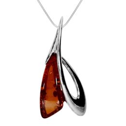 OSTSEE-SCHMUCK Damen Kette mit Anh&auml;nger "- Gleiter-Terese - Silber 925/000 - Bernstein", 50, Silber 925 (Sterlingsilber), silber, Silber 925
