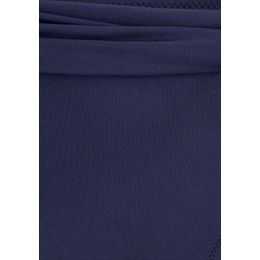 Lascana Damen B&uuml;gel-Bandeau-Bikini, blau, Gr. 34, gl&auml;nzend, unifarben, Polyamid, Bikini-Sets, mit verschiedenen Tr&auml;gervarianten