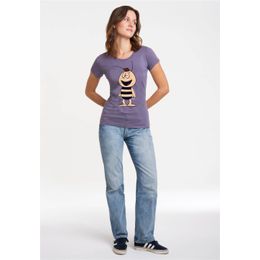 logoshirt Damen T-Shirt "Die Biene Maja - Willi"flieder, lila, Gr. L, unifarben, 100% Baumwolle, Shirts, mit coolem Print