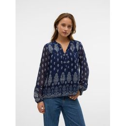 V&eacute;ro Moda Vero Moda Bluse 'VMHEDI' Damen Gr&ouml;&szlig;e L navy / offwhite