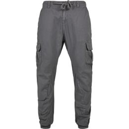 Cargohose Urban Classics "Urban Classics Herren Cargo Jogging Pants", Damen, Gr. 4XL, US-Gr&ouml;&szlig;en, schwarzshadow, 100% Baumwolle, unifarben, slim fit, Hosen Cargohose