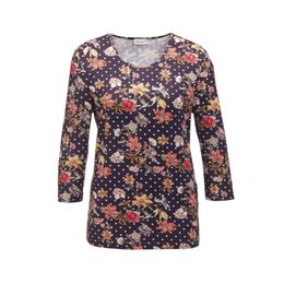 Print-Shirt GOLDNER "Bequemes Druckshirt im Mustermix", Damen, Gr. 52, schwarz (schwarz, bunt, gemustert), Obermaterial: 96% Viskose CV. 4% Elasthan EL., Tubular, Shirts, Jedes Teil ein Unikat