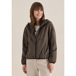 Windbreaker Cecil, Damen, Gr. XXL (46), mocha taupe, Stoff, 100% Polyester, unifarben, comfort fit normal, ohne Ausschnitt, B&uuml;ndchen, Jacken Windbreaker, mit Kapuze mit Tunnelzugband