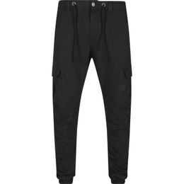 Cargohose Urban Classics "Urban Classics Herren Cargo Jogging Pants", Herren, Gr. L, US-Gr&ouml;&szlig;en, schwarz, 100% Baumwolle, unifarben, normal, Hosen Cargohose