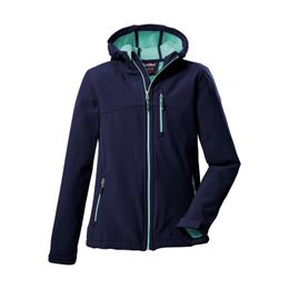 Softshelljacke Killtec "Girls Softshelljacke", M&auml;dchen, Gr. 164, blau (navy), Oberseite: 100% Polyester;R&uuml;ckseite: 100% Polyester;Futter: 100% Polyester, Jacken Softshelljacke, Wasserabweisend, verstellbare Kapuze u &Auml;rmel, Fleece-Innenfutter