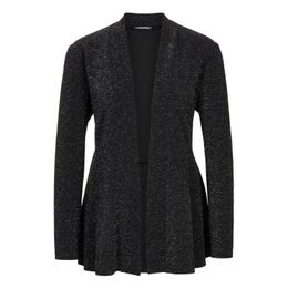 Jackenblazer GOLDNER "Gl&auml;nzender Festblazer mit Schalkragen", Damen, Gr. 44, schwarz (schwarz, silberfarben), Obermaterial: 95% Polyester PES. 5% Elasthan EL., Modisch, Blazer, stretchbequemer Jersey