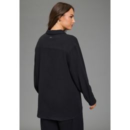 Damen Hemdbluse "Gro&szlig;e Gr&ouml;&szlig;en"schwarz, Gr. 56, LAURA SCOTT CURVE, unifarben, Web, Obermaterial: 100% Baumwolle, Blusen, aus angenehm weichem Musselin