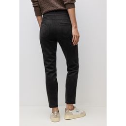 Street One Damen Stoffhose, schwarz, Gr. 44, unifarben, Stoff, 90% Polyester, 10% Elasthan, Hosen, aus Velour