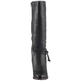 Rieker Damen Stiefel, Gr. 36, schwarz, Lederimitat, unifarben, Schuhe, Langschaftstiefel, mit Zierb&auml;nder, XL-Schaft