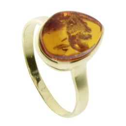OSTSEE-SCHMUCK Damen Fingerring "- Ulma - Gold 333/000 - Bernstein", 60, gold, Fingerringe