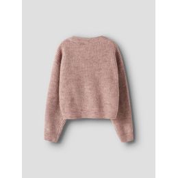 name it Kinder Strickpullover "NKFHOLLY LS BOXY SHORT KNIT NOOS"deauville mauve (blank), Gr. 134, meliert, unifarben, Strick, Obermaterial: 79%