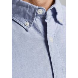Jack & Jones JACK & JONES Herren Langarmhemd "JJEOXFORD SHIRT LS NOOS", blau, Gr. XS, Web, Obermaterial: 100% Baumwolle, Hemden