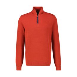 Troyer Lerros "Herren Stricktroyer in lebendiger Optik", Herren, Gr. 5XL, scandinavian rot, 100% Baumwolle, ohne Ausschnitt, Pullover Troyer
