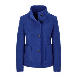 Wolljacke GOLDNER "Elegante Kurzjacke mit Stehkragen", Damen, Gr. 48, blau (royalblau), Obermaterial: 65% Wolle mw. 35% Polyester PES., Modisch, Sonstiges, Jacken, besondere Nahtf&uuml;hrung