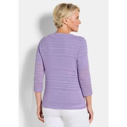 Sommerjacke GOLDNER "Kurzgr&ouml;&szlig;e Shirtjacke mit H&auml;kchenverschluss", Damen, Gr. 20, lila (flieder), Obermaterial: 100% Polyester PES., gerade, Jacken, luftig leichte Stoffqu&auml;lit&auml;t