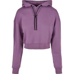 Rundhalspullover Urban Classics "Urban Classics Damen Ladies Short Terry Hoody", Damen, Gr. 5XL, duskviolet, 65% Baumwolle, 35% Polyester, unifarben, normal, ohne Ausschnitt, Pullover Rundhalspullover