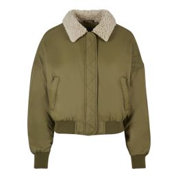 Winterjacke Urban Classics "Urban Classics Damen Ladies Pilot Bomber Jacket", Damen, Gr. M, tiniolive, sand, 100% Polyamid, unifarben, oversize, amerikanischer Ausschnitt, Jacken Winterjacke