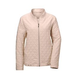 Sommerjacke GOLDNER "Kurzgr&ouml;&szlig;e L&auml;ssige Baumwolljacke mit Stehkragen", Damen, Gr. 22, beige (stein), Obermaterial: 97% Baumwolle CO. 3% Elasthan EL., normales B&uuml;ndchen, Jacken, 3D-Muster