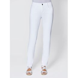 Slim-fit-Jeans Ascari, Damen, Gr. 42, Normalgr&ouml;&szlig;en, wei&szlig;, 91% Baumwolle, 6% Polyester, 3% Elasthan, unifarben, lang, Jeans Slim-fit-Jeans, Topseller