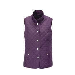 Kurzweste GOLDNER "Sportive Steppweste", Damen, Gr. 46, lila (dunkle pflaume), Obermaterial: 100% Polyester PES., Westen, Druckkn&ouml;pfe mit hochwertiger GOLDNER-Gravur