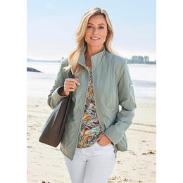 Blouson GOLDNER "Kurzgr&ouml;&szlig;e Sportive &Uuml;bergangsjacke mit Stehkragen", Damen, Gr. 24, gr&uuml;n (salbei), Obermaterial: 100% Polyester PES., normal, Sonstiges, Jacken Blouson, Ohne
