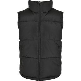 Jerseyweste Urban Classics "Urban Classics Herren Block Puffer Vest", Herren, Gr. M, schwarz, schwarz, 100% Polyester, Rundhals, Westen