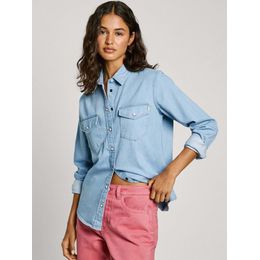 Pepe Jeans Bluse Damen Gr&ouml;&szlig;e L blue denim
