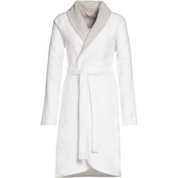 Damenbademantel Bugatti "Belinda, ideal f&uuml;r Sauna & Spa, Hotelbademantel, Morgenmantel" Gr. L, wei&szlig;, L:106cm, Webfrottier, Hausm&auml;ntel, farbige Akzente