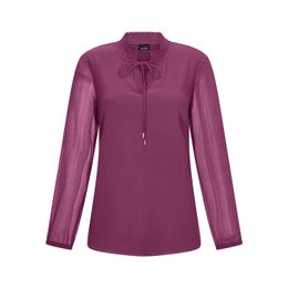 Chiffonbluse GOLDNER "Kurzgr&ouml;&szlig;e Elegante Jersey-Bluse mit Rundhals", Damen, Gr. 24, pink (beere), Obermaterial: 100% Polyester PES., Modisch, figurumspielend, Gummib&uuml;ndchen, Blusen Chiffonbluse, Gummibund