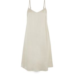Shirtkleid Urban Classics "Urban Classics Damen Ladies Viscose Satin Slip Dress", Damen, Gr. L, US-Gr&ouml;&szlig;en, beige (sandwei&szlig;), 100% Viskose, unifarben, normal, U-Boot-Ausschnitt, Kleider Shirtkleid