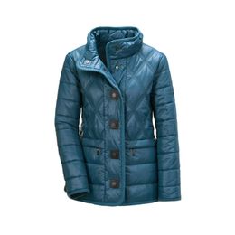 Kurzjacke GOLDNER "Steppjacke mit dekorativen Druckkn&ouml;pfen", Damen, Gr. 42, blau (dunkelpetrol), Obermaterial: 100% Polyamid PA., figurumspielend, Sonstiges, Jacken Kurzjacke, Ohne