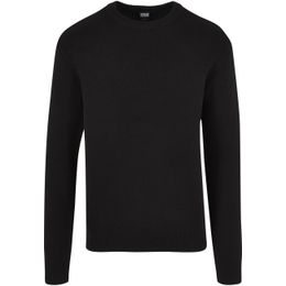 Rundhalspullover Urban Classics "Urban Classics Herren Heavy Oversized Sweater", Herren, Gr. L, schwarz, 100% Baumwolle, unifarben, normal, Rundhals, Pullover Rundhalspullover