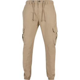 Cargohose Urban Classics "Urban Classics Herren Cargo Jogging Pants", Herren, Gr. XL, US-Gr&ouml;&szlig;en, unionbeige, 100% Baumwolle, unifarben, normal, Hosen Cargohose