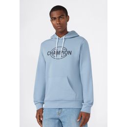 Kapuzensweatshirt Champion "Graphic Hoodie", Damen, Gr. L (52/54), clbl, Obermaterial: 55% Baumwolle, 45% Polyester, Sweatshirts