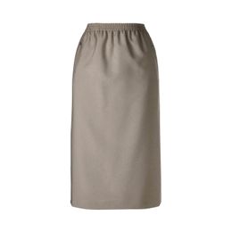 Midirock GOLDNER "Knitterfreier Reiseschlupfrock", Damen, Gr. 46, beige (taupe), Obermaterial: 100% Polyester PES., normal, R&ouml;cke, Ohne