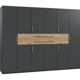 Dreht&uuml;renschrank wimex "Digit, erh&auml;ltlich in den Breiten 180cm, 225cm oder 270cm", grafit, absetzung und griffe artisan eiche nachbildung, B:270cm H:208cm T:58cm, Holzwerkstoff, Schr&auml;nke, Dreht&uuml;renschrank, Kleiderschrank inkl. zwei Schubk&auml;sten in zentraler H&ouml;he