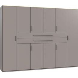 Dreht&uuml;renschrank wimex "Digit, erh&auml;ltlich in den Breiten 180cm, 225cm oder 270cm", saharagrau, B:270cm H:208cm T:58cm, Holzwerkstoff, Schr&auml;nke, Dreht&uuml;renschrank, Kleiderschrank inkl. zwei Schubk&auml;sten in zentraler H&ouml;he