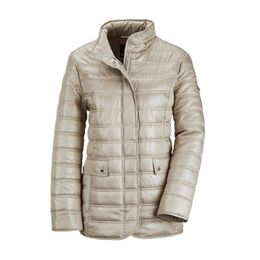 Steppjacke GOLDNER "Kurzgr&ouml;&szlig;e Leichte Steppjacke mit vielen Details", Damen, Gr. 20, beige, Obermaterial: 100% Polyester PES., Sonstiges, Jacken Steppjacke, mit Ripsb&auml;ndern an den Taschen